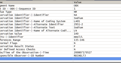 Healthcare IT EMR PMS: HL7 OBX - observation/result segment
