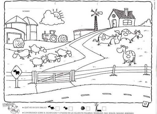 DIBUJOS INFANTILES DE GRANJA. COLOREA TU GRANJA