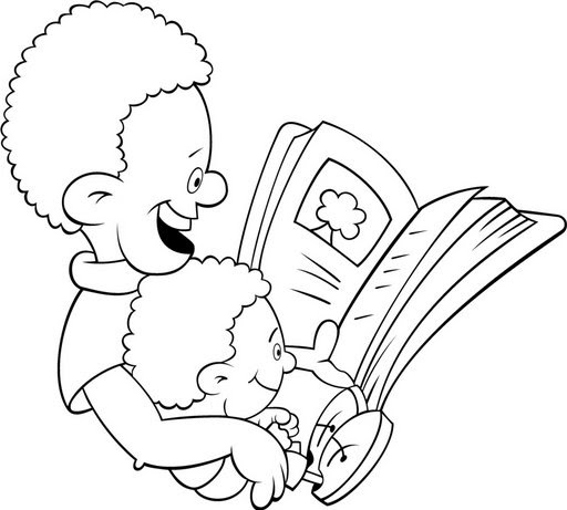 Parents reading - free coloring pages | Coloring Pages