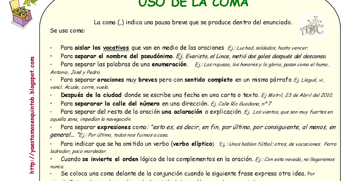 Uso de la Coma - El QuinTo NiVeL