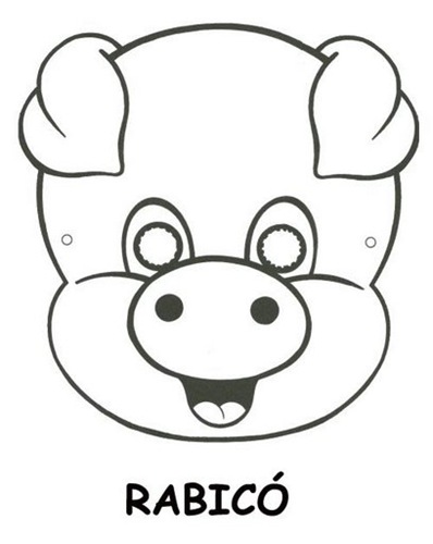 Mascaras de animales dela granja para colorear - Imagui