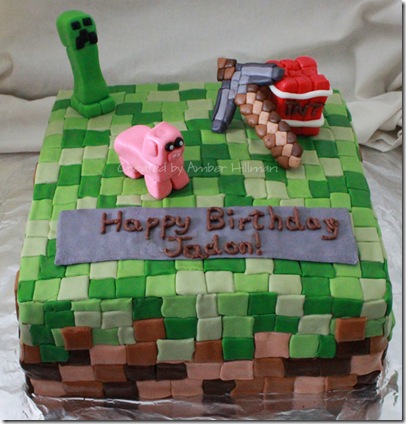 Amber's Antics: Hexagon birthday card and Minecraft cake