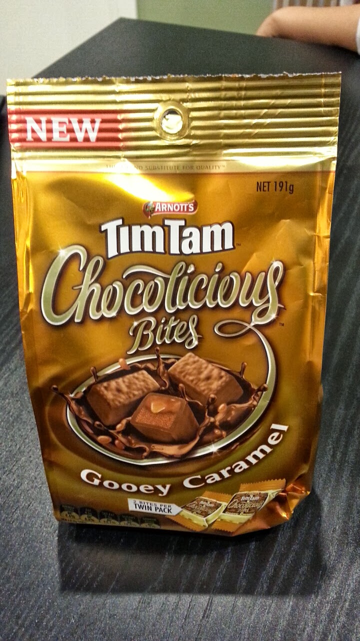 Snacking Bear: Tim Tam Chocolicious Bites Gooey Caramel
