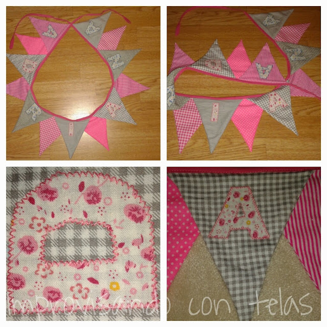 Improvisando con telas y más : Banderin con letras DIY