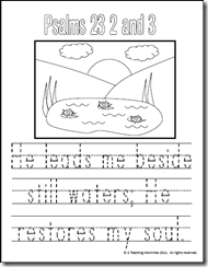 Memory Verse Helps-Psalms 23:2-3