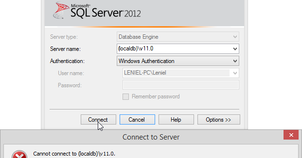 Leniel Macaferi's blog: LocalDB cannot open database requested by login ...