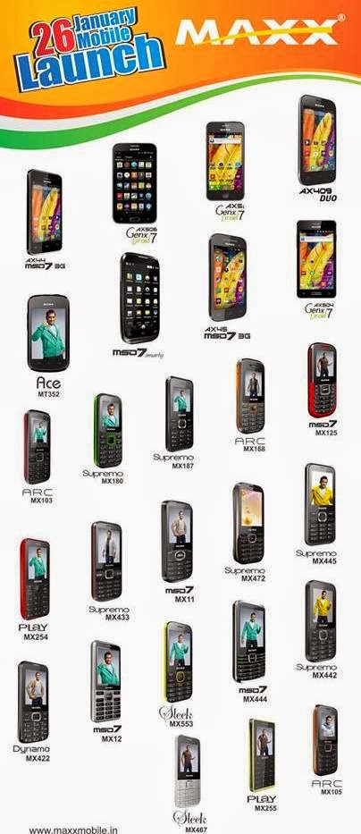 Maxx Mobile launches seven Android smartphones and 19 feature phones