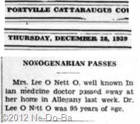 Lee-o-netto’s Death Notice | The Ne-Do-Ba Research Journal