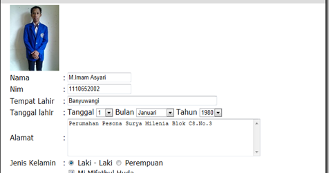 Sharing Informasi: Membuat biodata Pribadi dengan php /html