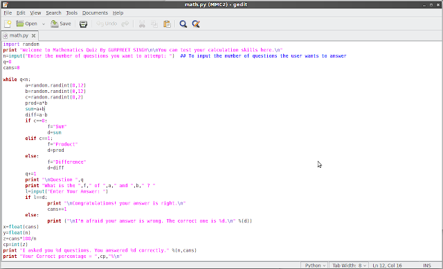 Python Palace: Math quiz - Python