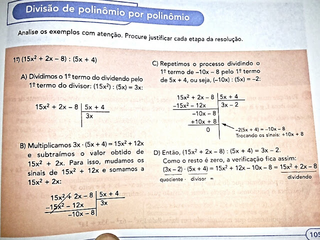 Profª Andréia Matemática Divisão De Polinômios 8°ano