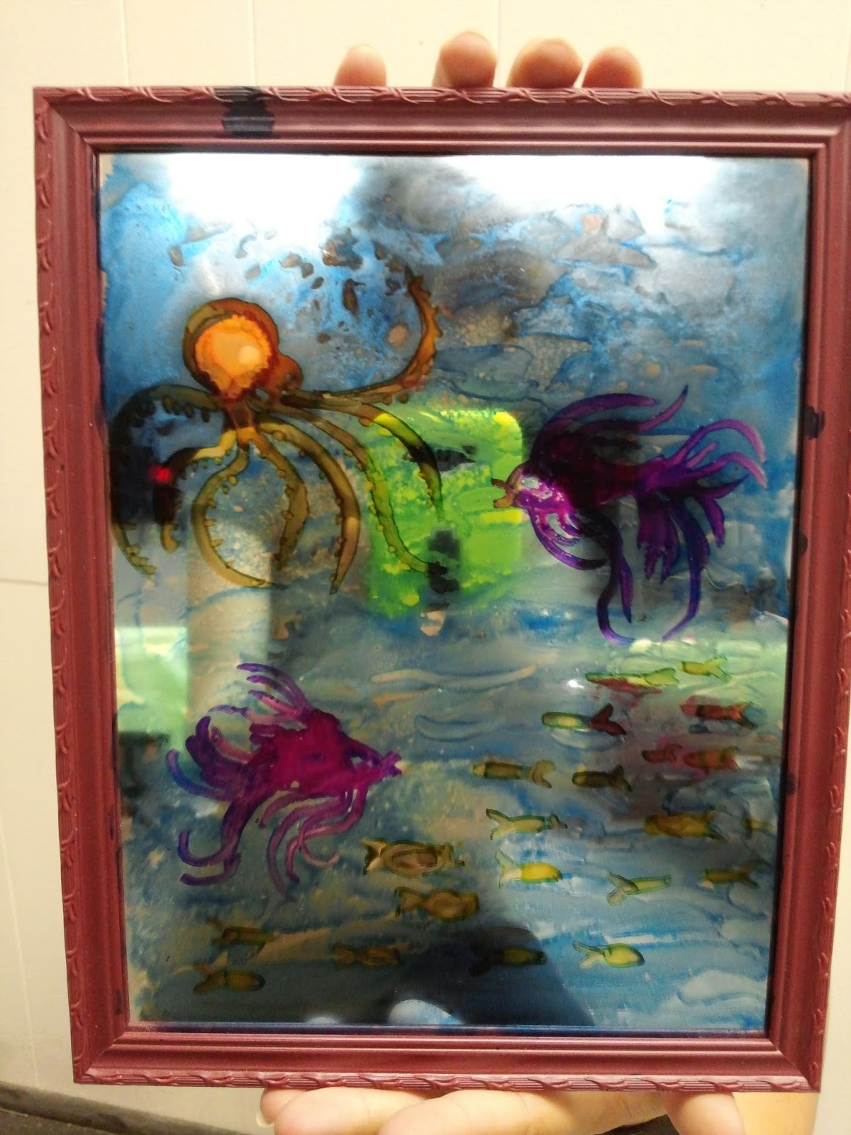 Bear Hands Art Factory: Alcohol inks on mirrors!