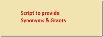 Shell Script: To provide Synonyms and Grants