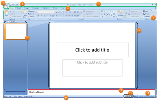 Mengenal tampilan atau interface PowerPoint 2007 | Powerpoint Interaktif