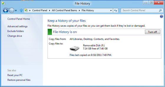 Use File History to Backup and Restore Previous Versions of Files in ...