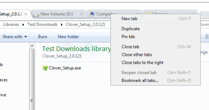 Clover 2: Chrome Like Tabs on Windows Explorer