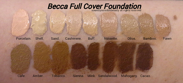 Becca Ultimate Coverage Creme Foundation; Review & Swatches of Shades