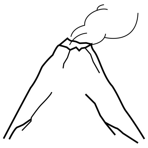 DIBUJO DE VOLCAN PARA PINTAR