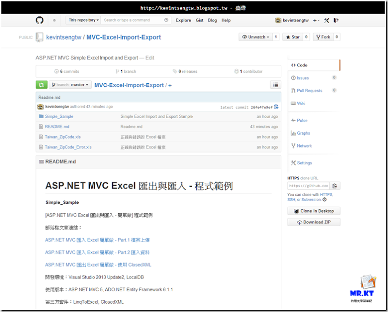 Mrkt 的程式學習筆記 Aspnet Mvc Excel 匯入與匯出 簡單做 Github
