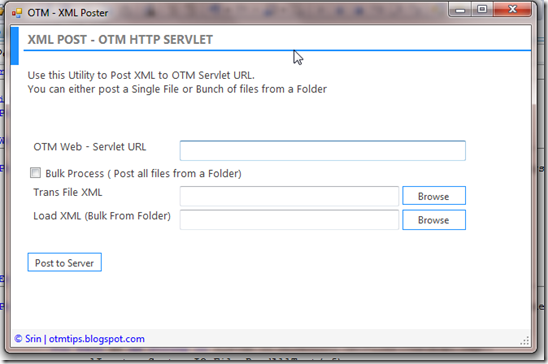 Otm Tips And Tricks Posting Xml To Otm Servlet