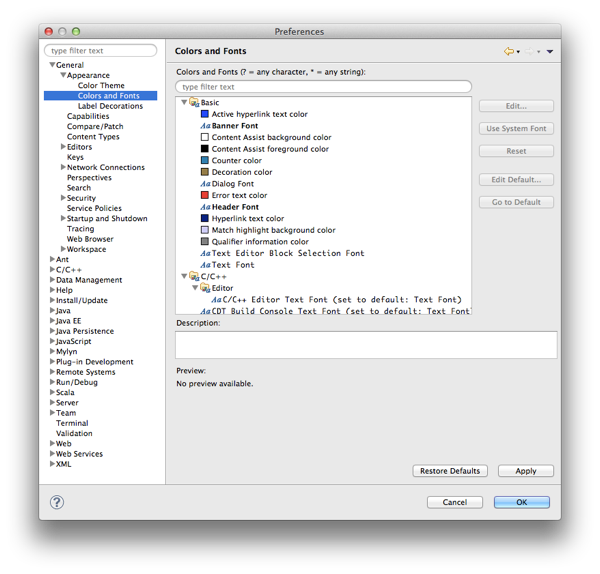 Mog Project Eclipse Cdt Editor Color Settings