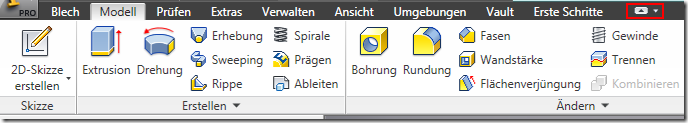 Autodesk Inventor FAQ: Die Ribbons / Multifunktionsleiste / MFL wird ...