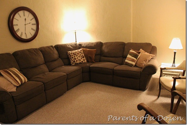 Parents of a Dozen: Basement Recliner Couches