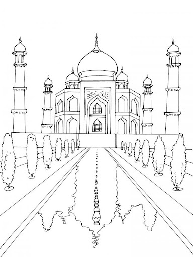 TAJ MAHAL COLORING PAGE