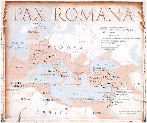 Mapa - La Pax Romana o Pax Augusta