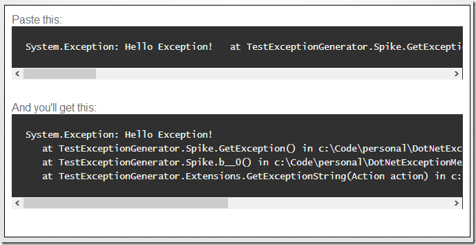 Format Your Exceptions To See The Stacktrace Developing On Staxmanade