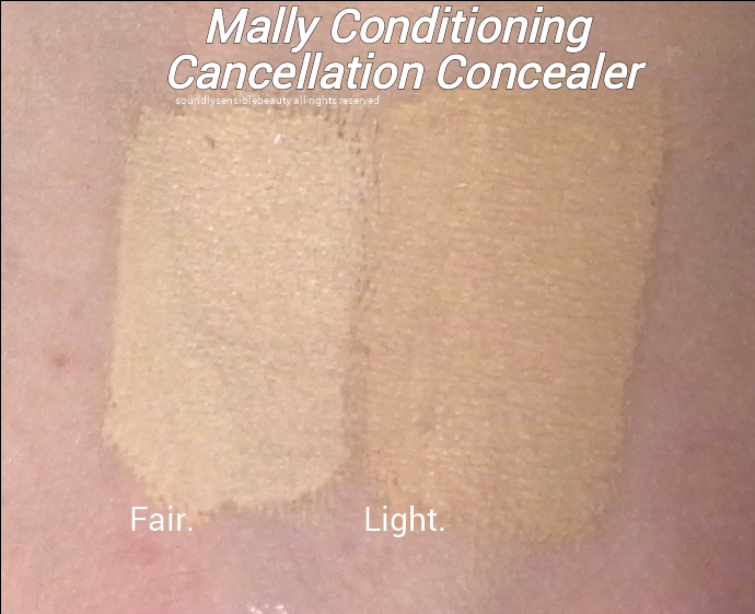 Mally Conditioning Cancellation Concealer; SPF 25, Review & Swatches of ...