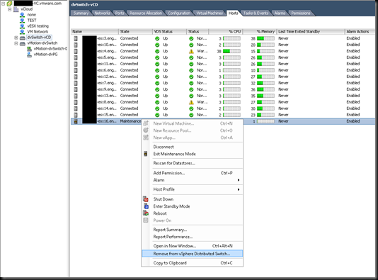Brians Virtually Useful Blog Removing An Esxi Host From A Dvs Distributed Virtual Switch