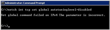 Information Technologies: Set global command failed on IPv4 The ...