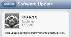 iOS 6.1.3 is now available for installation (iPhone, iPad, iPod Touch ...