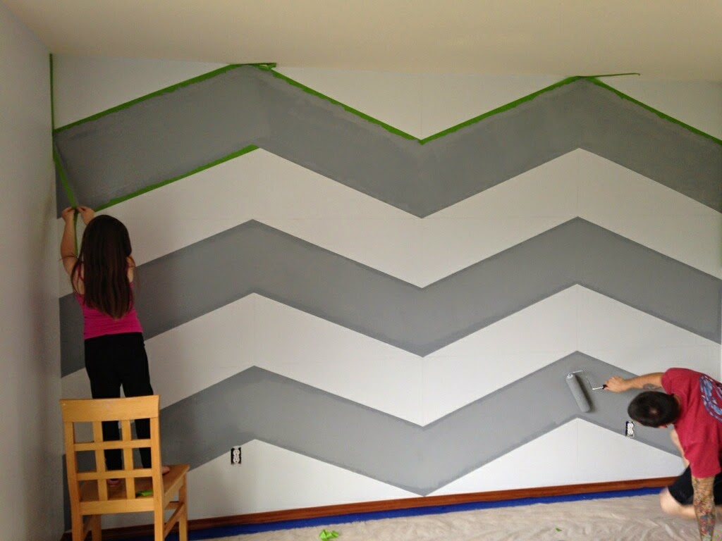 The Gerber Gab: Easy Chevron Feature Wall