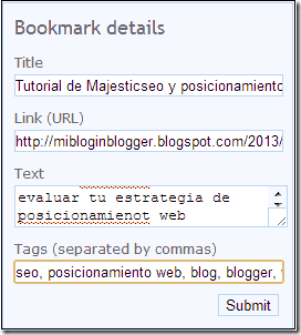 Mi Blog en Blogger: SEO social con Social marker