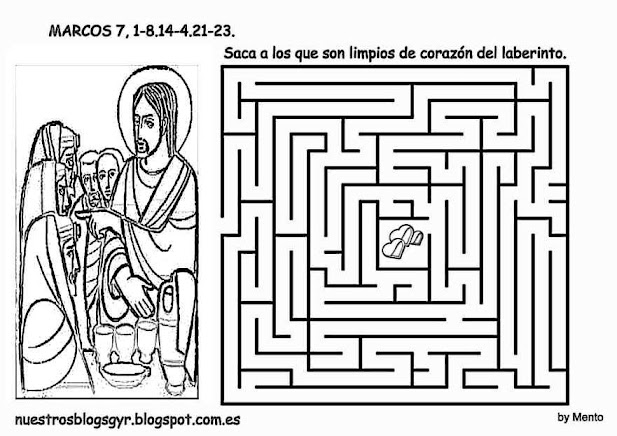 Laberintos para niños religión católica - Jugar y Colorear