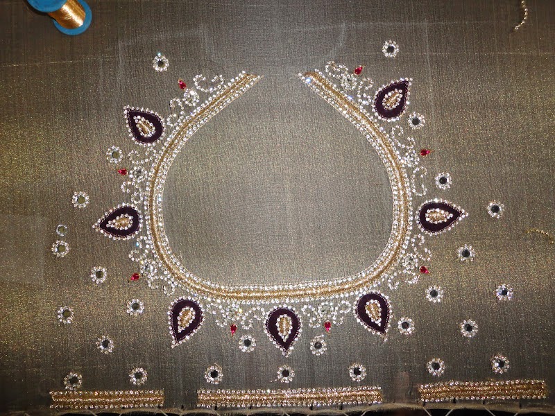 Designer Blouse Images: Stone Work