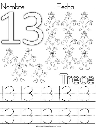 Colorear número 13 - Imagui
