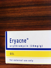 My best skin now: Day one of Eryacne gel.
