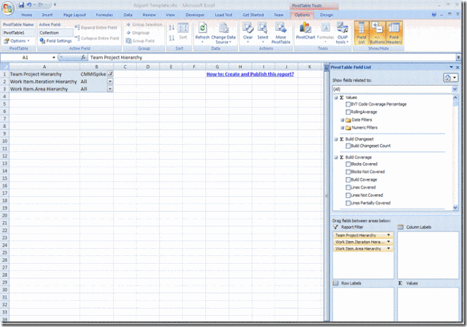 ALM - Team Foundation Server and More: Create TFS reports using Excel Reporting