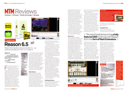 Propellerhead | Reason 6.5 | MusicTech magazine review