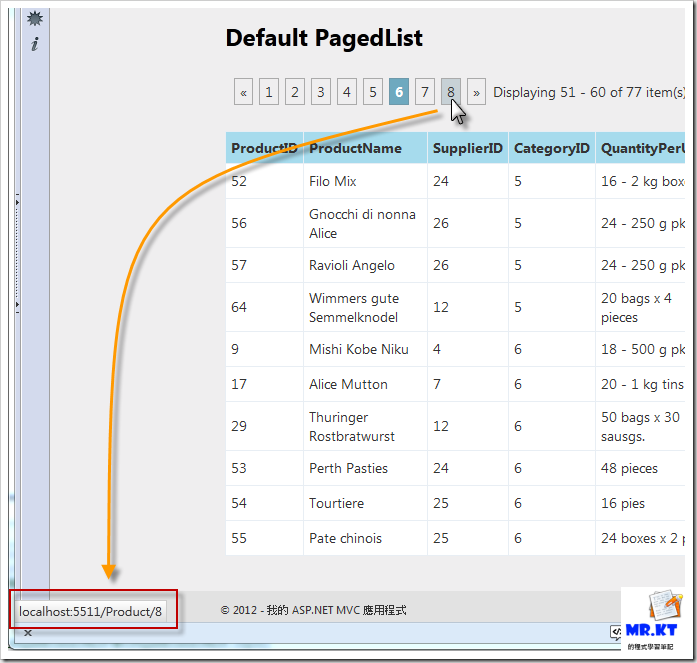 Mrkt 的程式學習筆記 Aspnet Mvc 資料分頁與 Route Part1