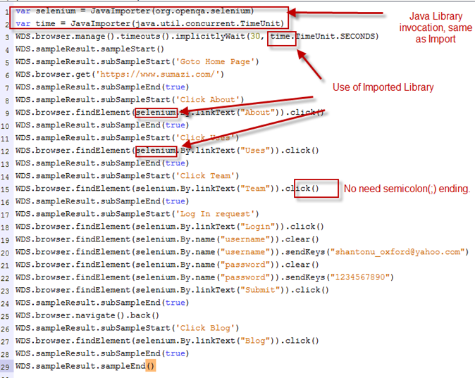 Jmeter Webdriver Sampler Code Style Jmeter Client Side Performance Testing