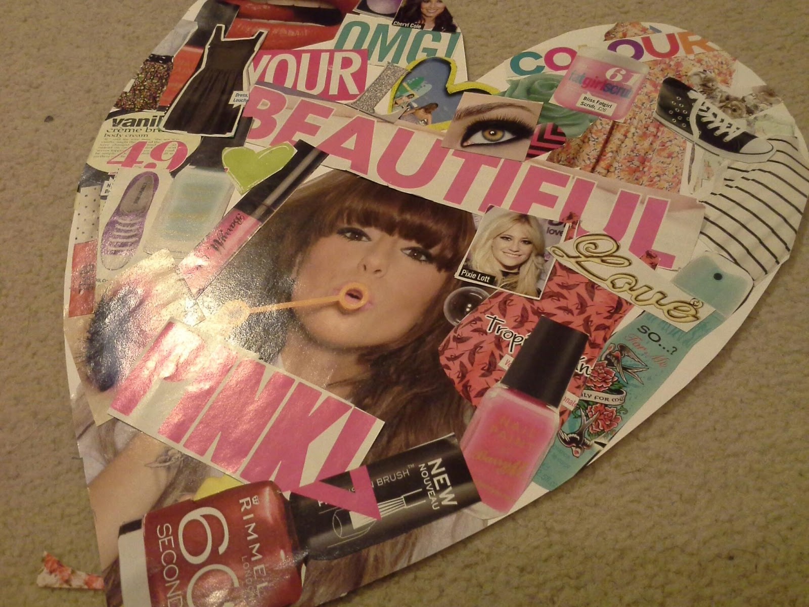 TeenageOutfitters: ROOM DIY - Heart shaped wall collage