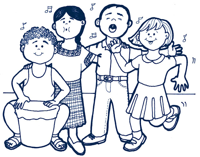 DIBUJOS DE NIÑOS CANTANDO PARA COLOREAR DIBUJOS DE NIÑOS CANTANDO PARA COLOREAR
