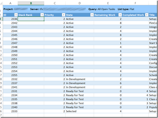 The Urban Canuk Eh Working With Tfs Work Items In Excel