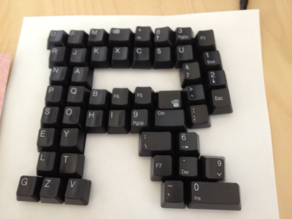 Hello Kirsti: Computer Key Shadow Box Art