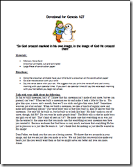 Memory Verse Helps-Genesis 1:27