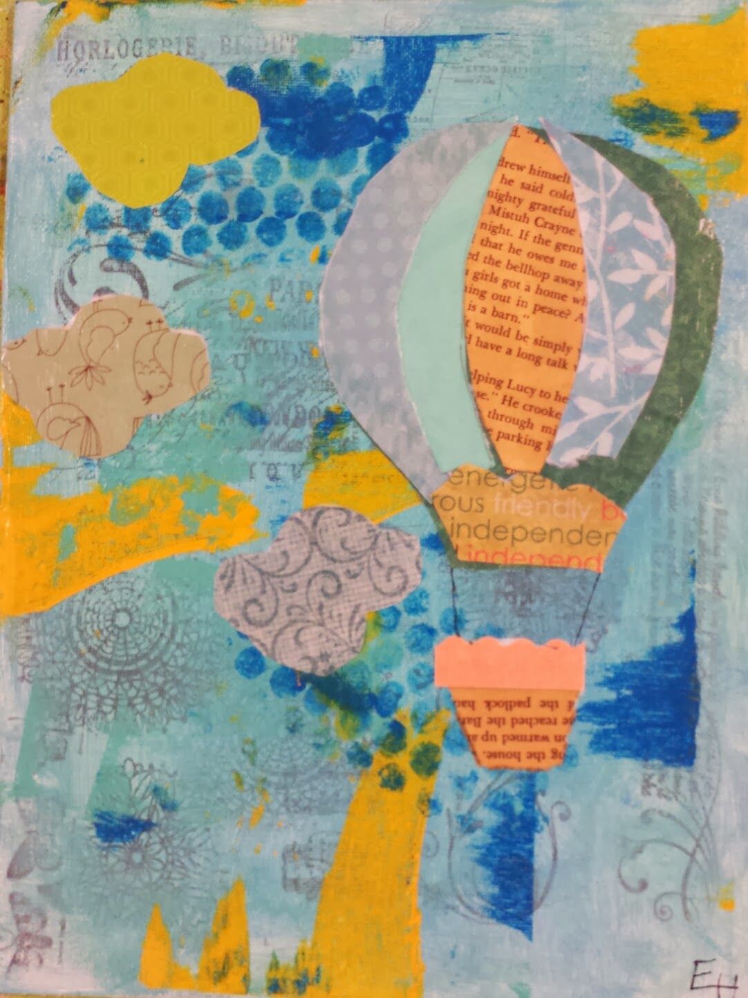 Angela Anderson Art Blog: Hot Air Balloon Mixed Media - Kids Art Class